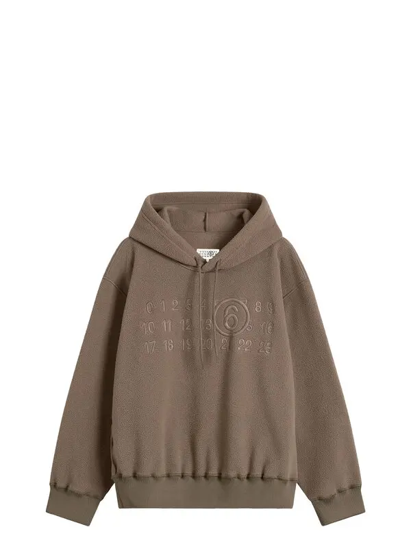 MAISON MARGIELA Logo Fleece Hoodie - Taupe