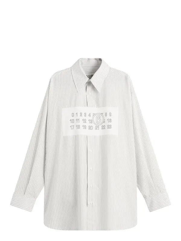 MAISON MARGIELA Pull Over Stripe Shirt - White/grey