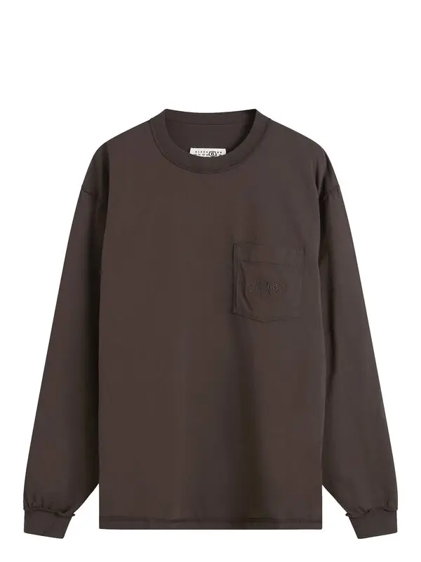 MAISON MARGIELA Long-sleeved Logo T-shirt - Chocolate