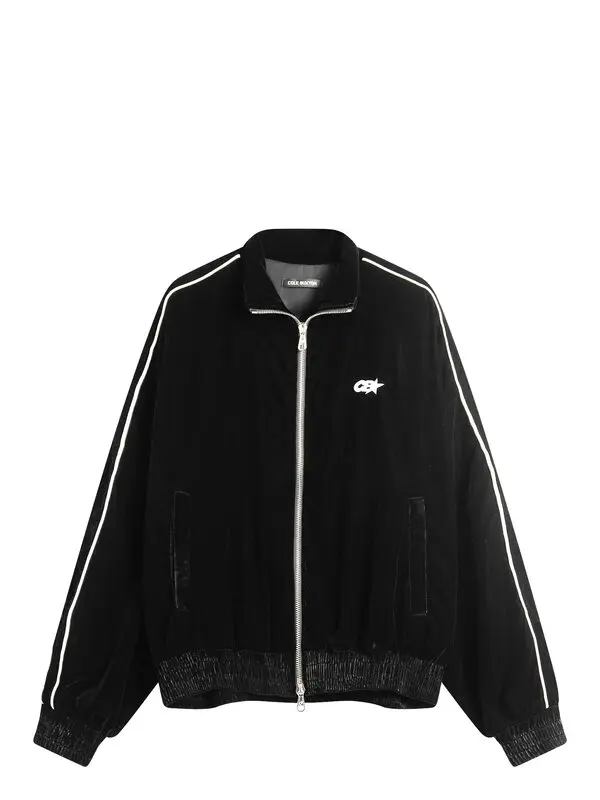 COLE BUXTON Velour Track Jacket - Black