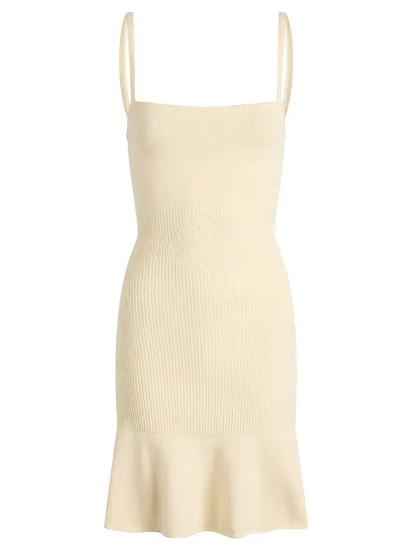 PEACHY DEN Marie Knit Mini Dress - Cream