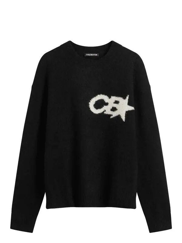 COLE BUXTON Cb Star Knit Sweater - Black