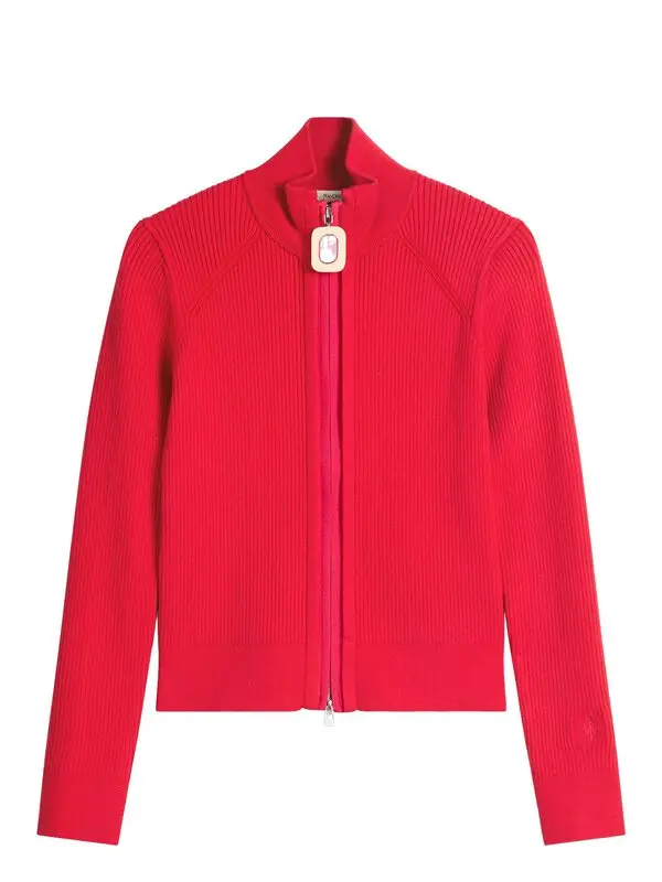 JW Anderson Fitted Zip-up Cardigan - Crimson Red