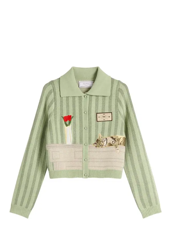 HOUSE OF SUNNY Sleepy Cat Cardigan - Matcha