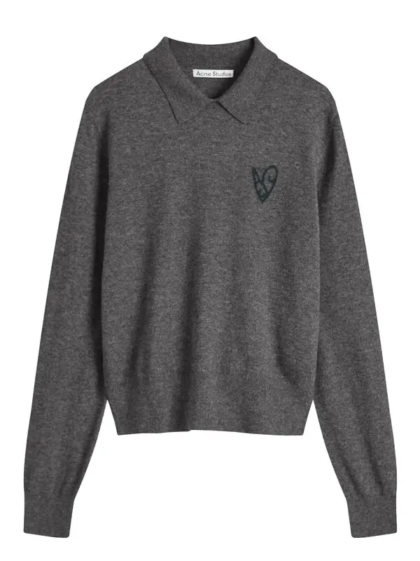 Acne Studios Klastron Heart Richard Yak Jumper - Dark Grey Melange