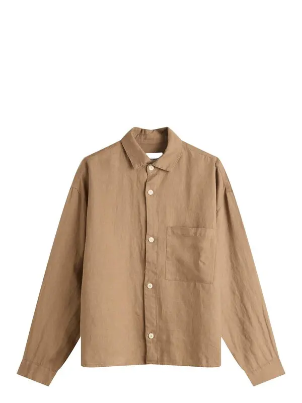 MKI MIYUKI ZOKU Linen Box Dress Shirt - Mushroom