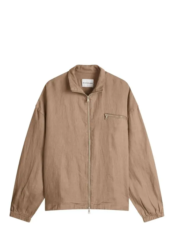 MKI MIYUKI ZOKU Linen Track Jacket - Mushroom