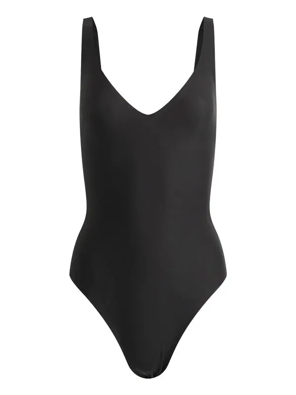 SKIMS Body Unlined Plunge Thong Bodysuit - Onyx