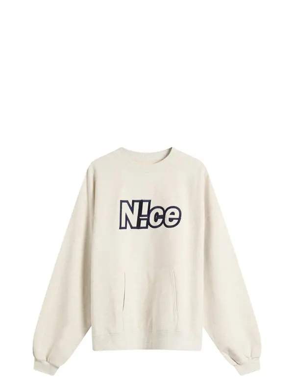 N!CE Embroidered Logo Sweatshirt - Gray