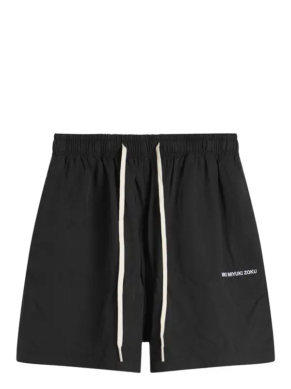 MKI MIYUKI ZOKU Sandwash Cupro Relaxed Shorts - Black