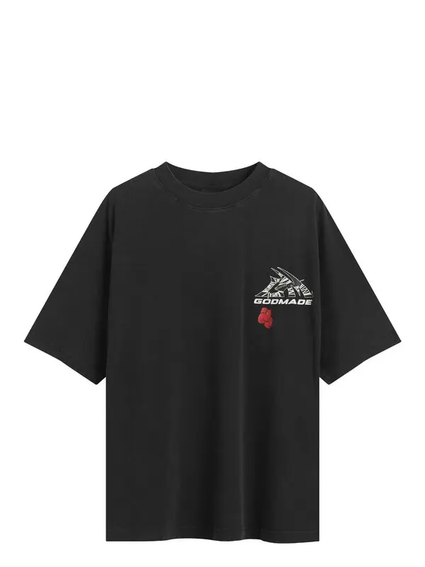 GOD MADE Gm Logo Wrapped T-shirt - Washed Black