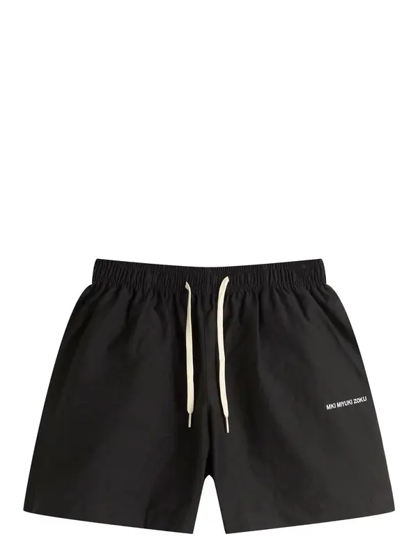 MKI MIYUKI ZOKU Washed Cotton Nylon Shorts - Black