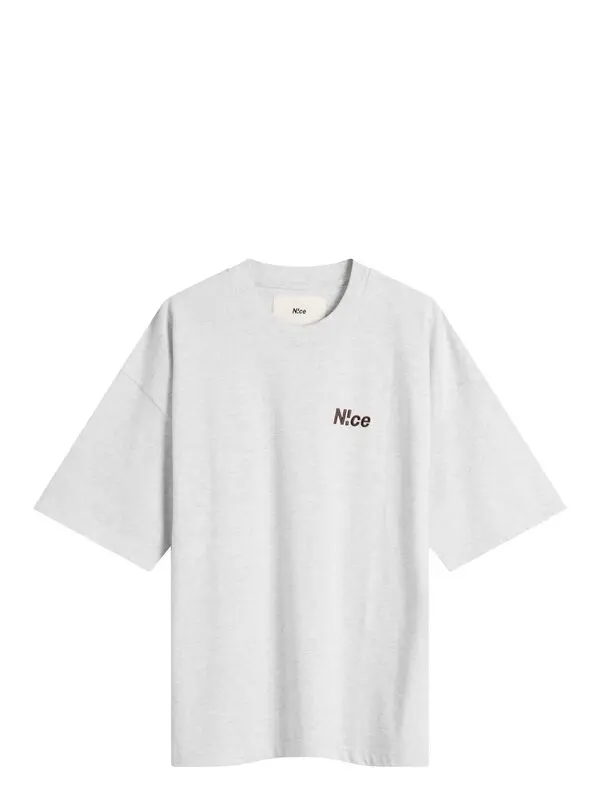 N!CE Embroidered Logo T-shirt - Grey
