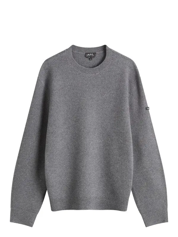 A.p.c. Thomas Waffle Knit Jumper - Heathered Anthracite