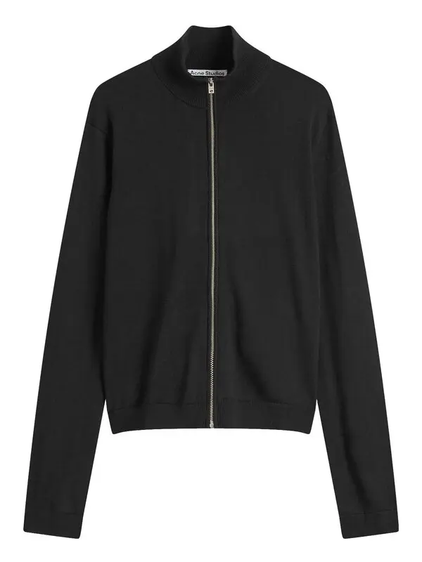 Acne Studios Kungo Merino Zip Through Jumper - Black