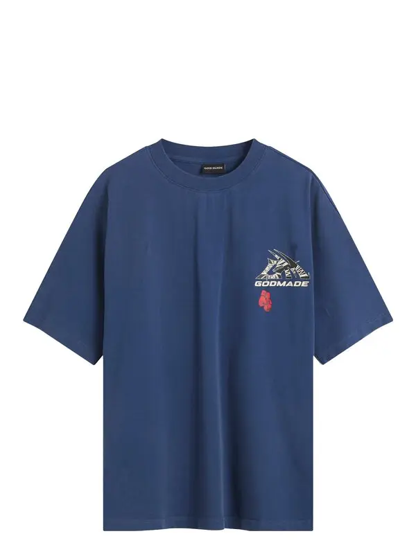 GOD MADE Gm Logo Wrapped T-shirt - Washed Blue