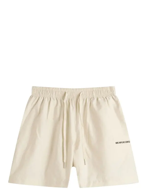 MKI MIYUKI ZOKU Washed Cotton Nylon Shorts - Bone