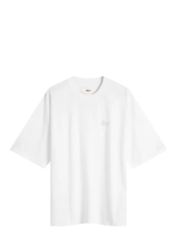 N!CE Embroidered Logo T-shirt - White