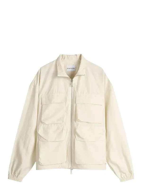 MKI MIYUKI ZOKU Washed Cotton Nylon Track Jacket - Bone