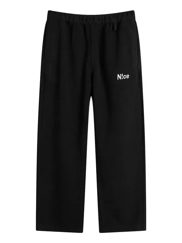 N!CE Polartec® Fleece Wide Leg Trousers - Black