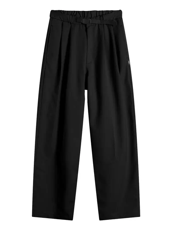 N!CE Double Pleat Belted Trousers - Black