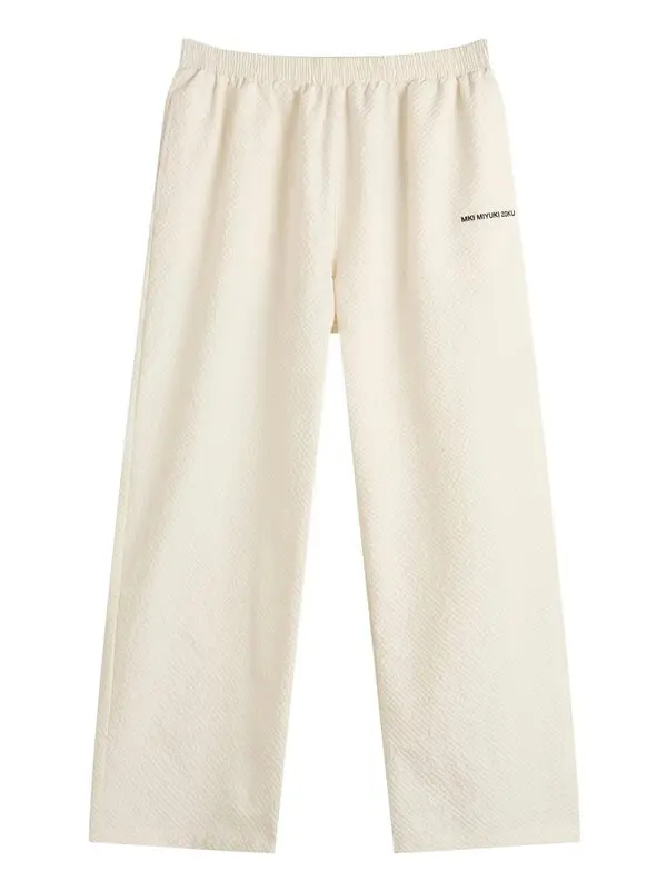 MKI MIYUKI ZOKU Seersucker Wide Leg Trousers - Bone