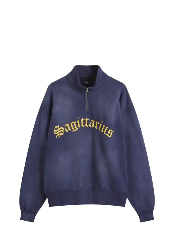 BEAMS Fade Souvenir Half Zip Sweatshirt - Navy