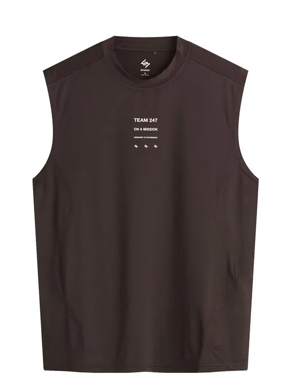 REPRESENT 247 Mesh Runner Tank Top - Chocolate Torte