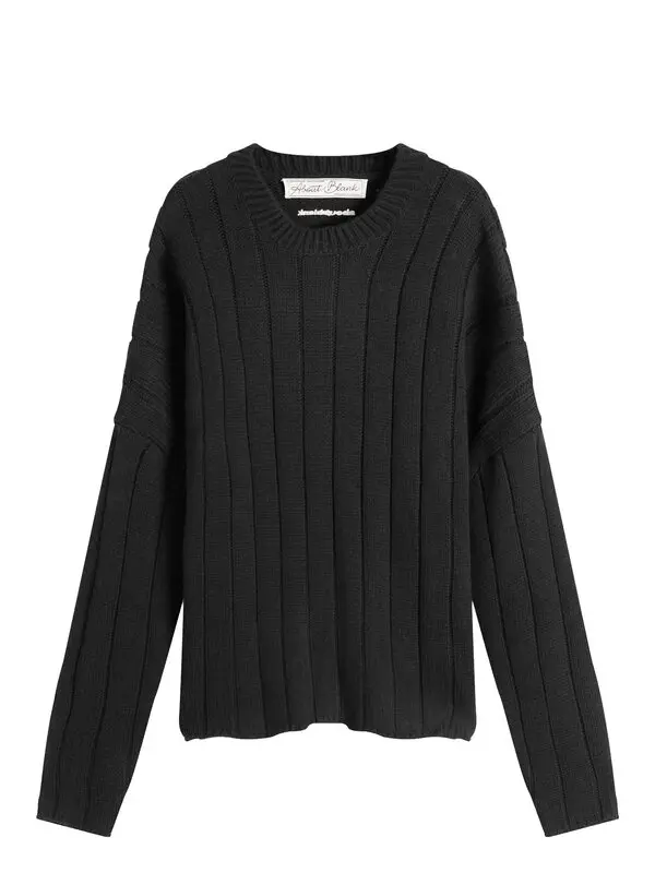 ABOUT:BLANK Rib Knit Crewneck - Black