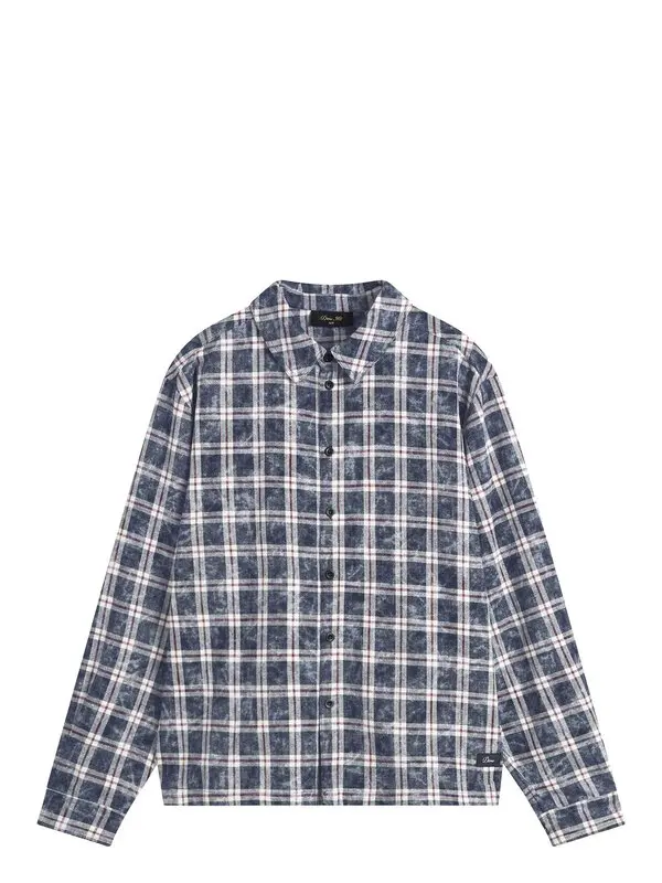 DIME Plaid Flannel Shirt - Bleached Navy