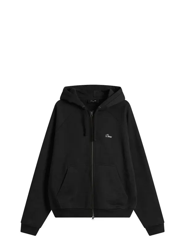 DIME Cursive Logo Zip Hoodie - Black