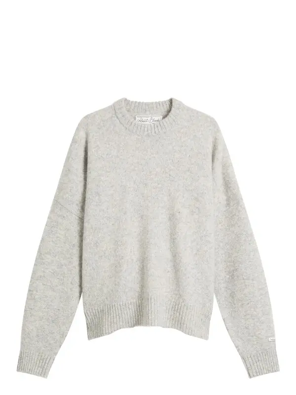 ABOUT:BLANK Mohair Knitted Logo Crewneck - Grey/ecru
