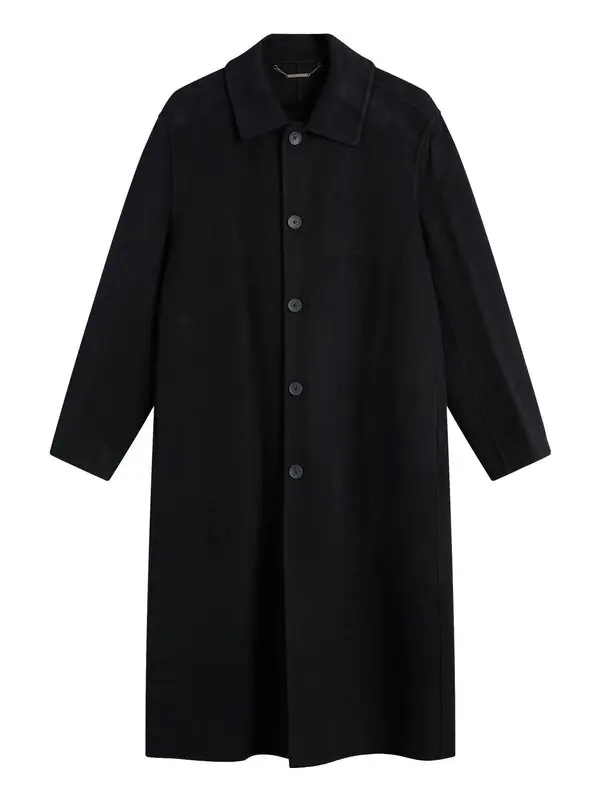 PERCIVAL Double Faced Wool Overcoat - Navy
