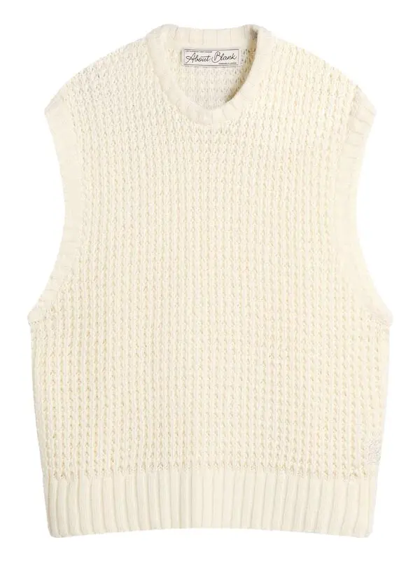ABOUT:BLANK Moss Stitch Knitted Vest - Ecru