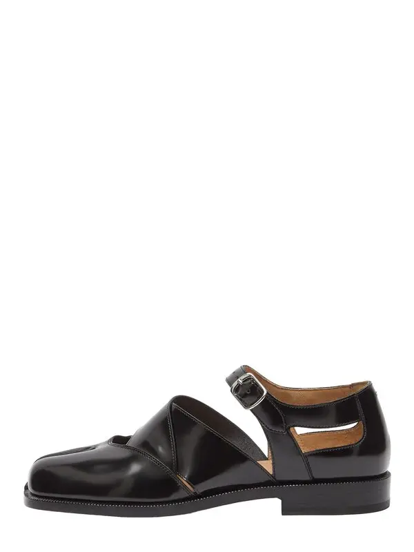 MAISON MARGIELA Tabi Leather Sandals - Black