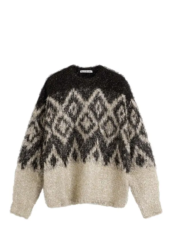 Acne Studios Kinai Tinsel Winter Jumper - Black/gold