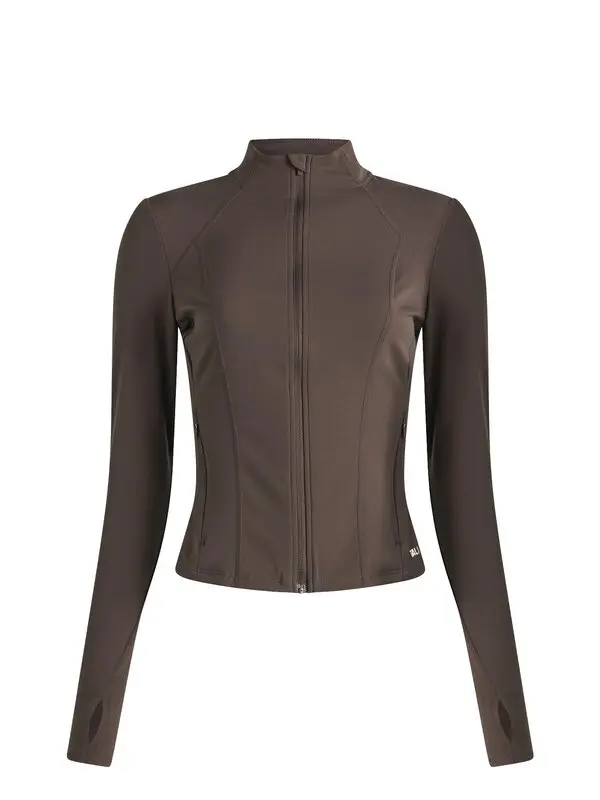 TALA Dayflex Zip Through Running Jacket - Mocha Brown