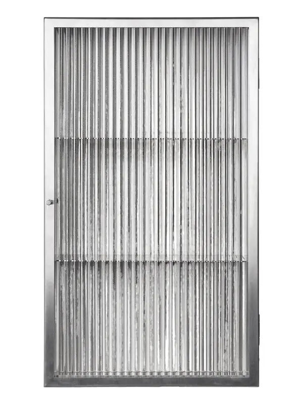 FERM LIVING Haze Wall Cabinet Reeded Glass - Stainless Steel