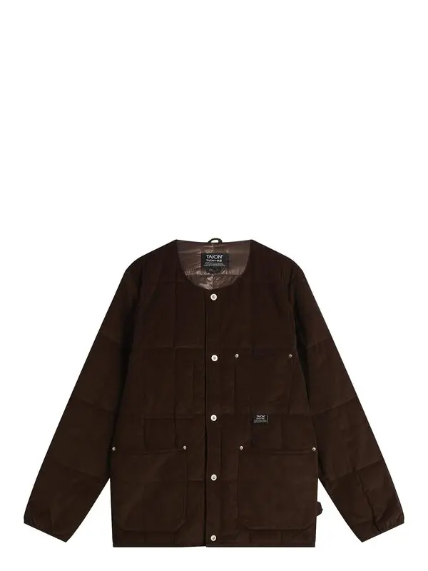Taion Work Crew Neck Down Jacket - Dark Brown