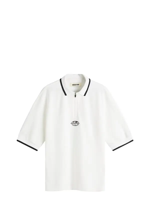METALWOOD STUDIO World Class Zip Polo - White