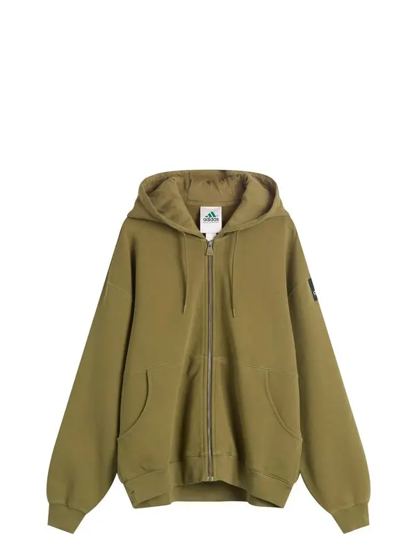 Adidas Eqt Washed Zip Up Hoodie - Focus Olive