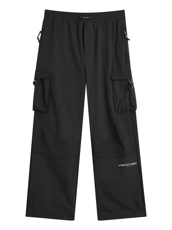 KA_YO_PROTOTYPE Parachute Cargo Mix Trousers - Black