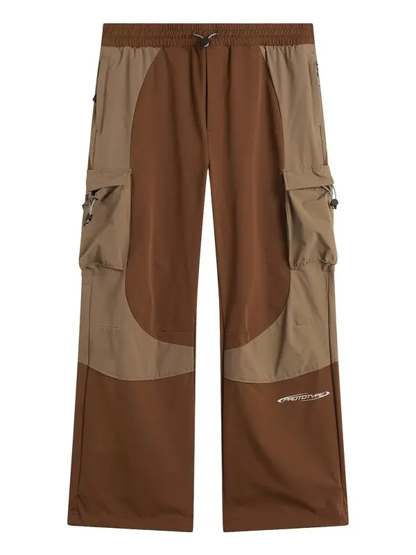 KA_YO_PROTOTYPE Parachute Cargo Mix Trousers - Burnt Wine/morel