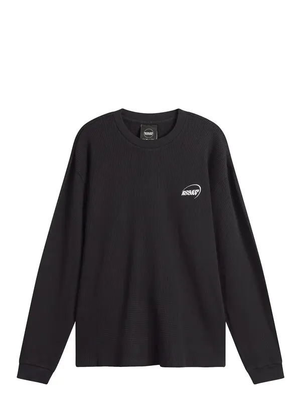 BOILER ROOM Waffle Long Sleeve T-shirt - Black