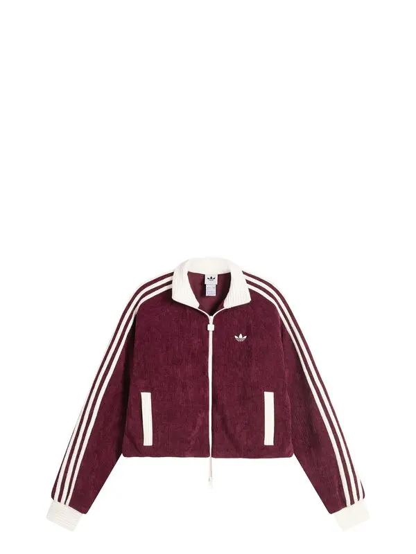Adidas Velour Knit Track Top - Maroon