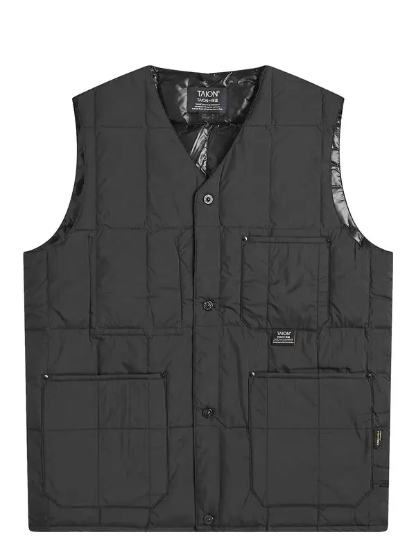 Taion Work V-neck Vest - Black