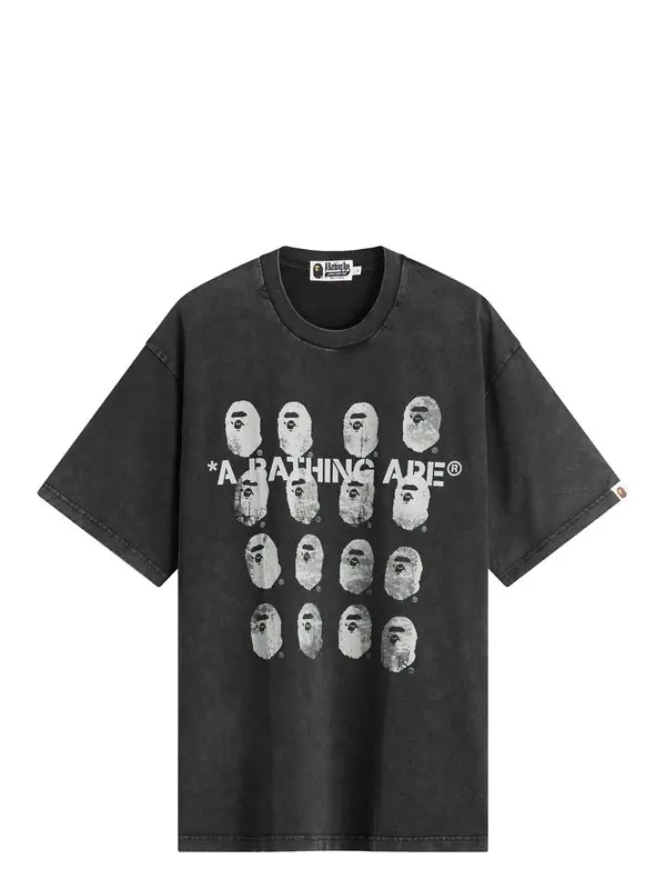 A BATHING APE Garment Dye Logo Relaxed Fit T-shirt - Black