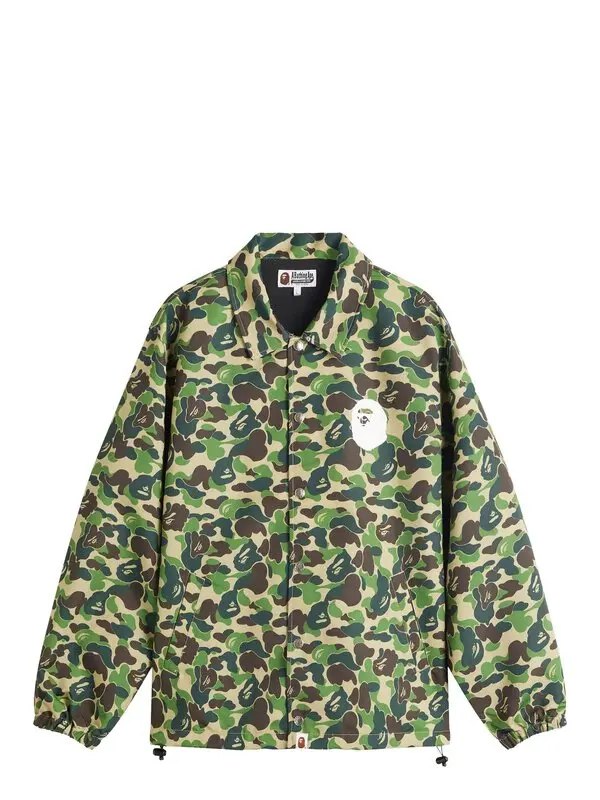 A BATHING APE Abc Camo Nyc Logo Coach Jacket - Green