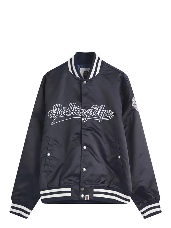 A BATHING APE Baseball Varsity Jacket - Navy
