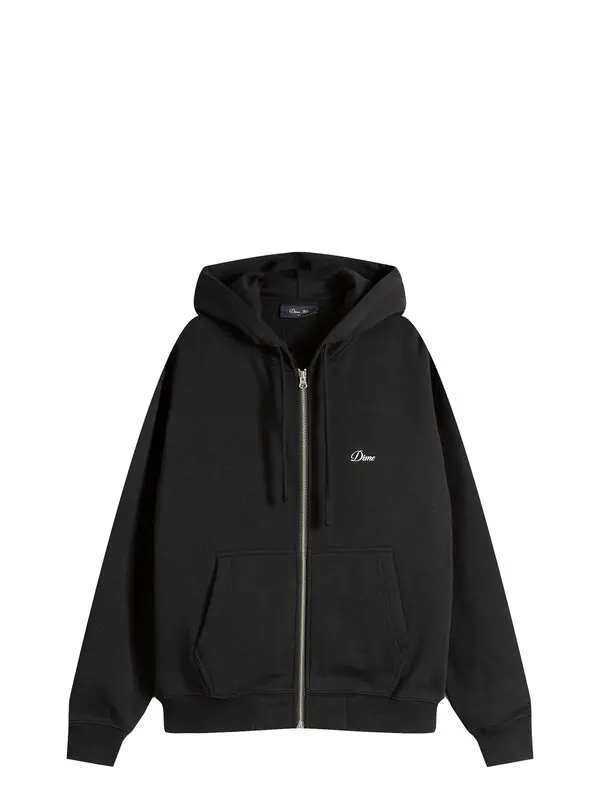DIME Cursive Zip Hoodie - Black